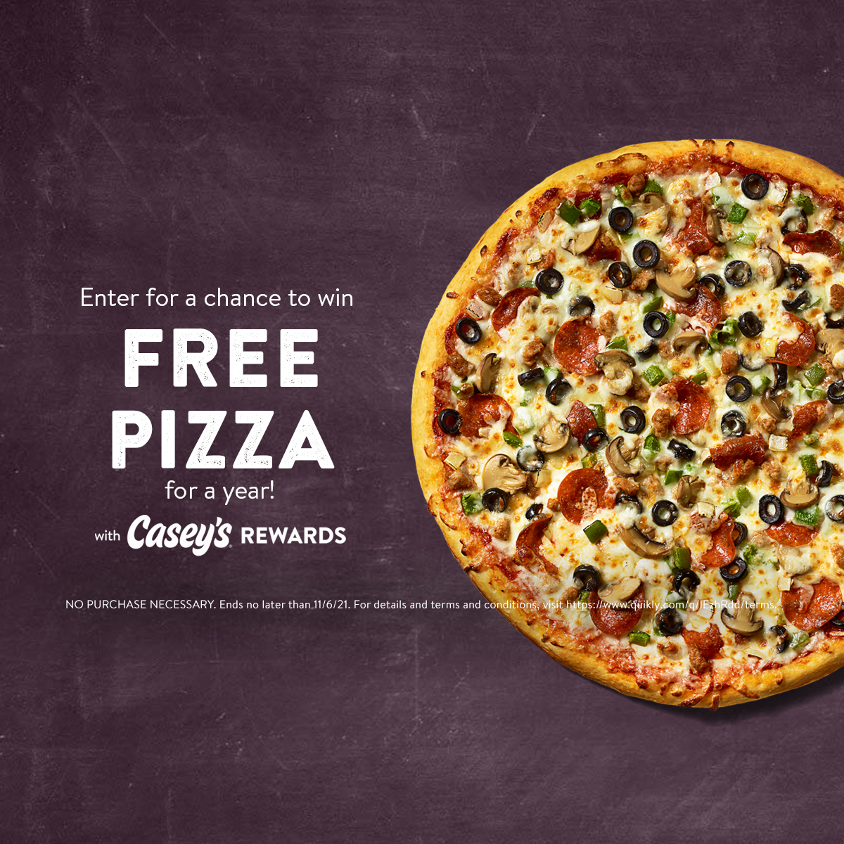 Casey's General Store: Win Casey's Pizza for a YEAR!